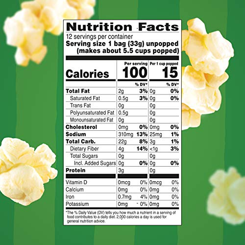 Orville Redenbacher’s SmartPop! Butter Flavored Microwave Popcorn, Gluten Free, 12 Count Mini Popcorn Bags (6 Boxes)