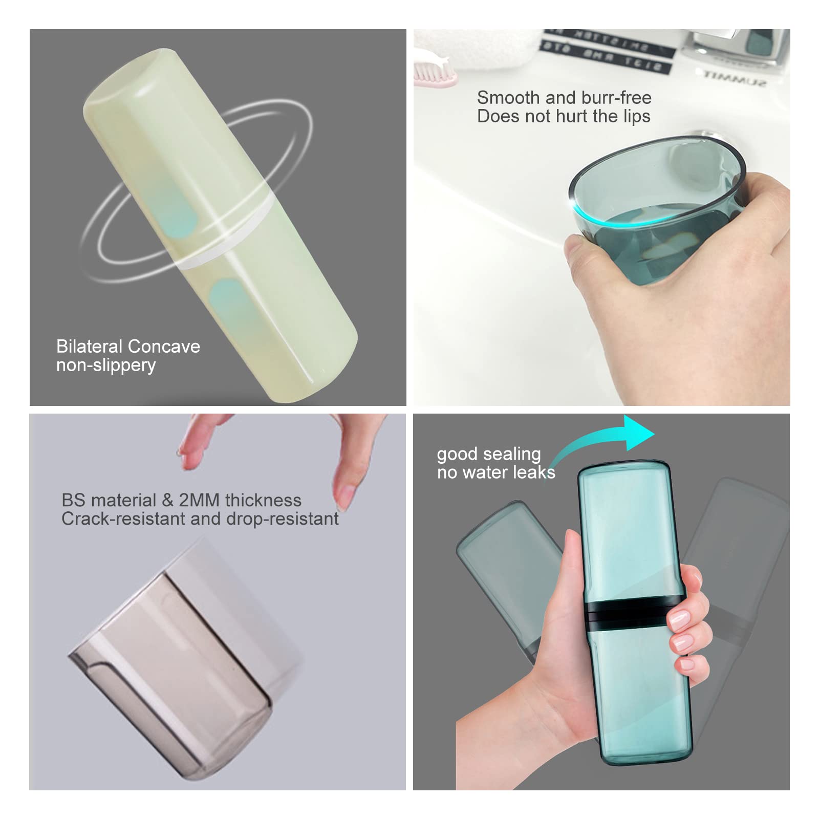 TABITORA 2 Pack Toothbrush Travel Case, Portable Travel Wash Cup, Portable Travel Toothbrush Holder for for Trips and Daily Use Red