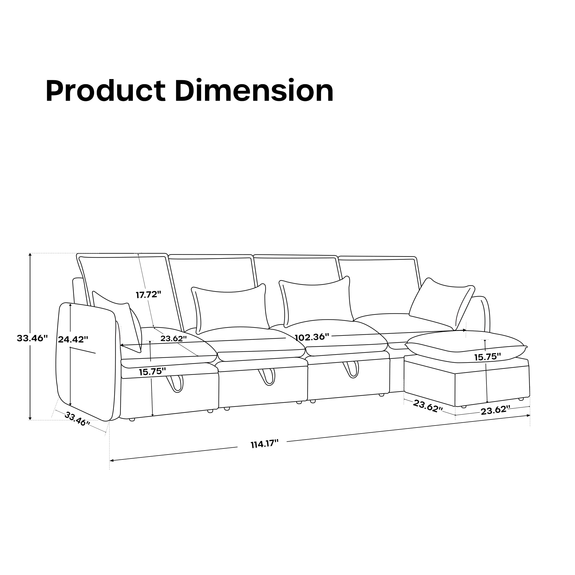 WYIDAEEC Waterproof Single Sofa with Storage, Living Room Chair with Wide and Deep Seat, High Supportive and Soft Sponge, 1 Seat, for Living Room, Apartment, Studio, Office