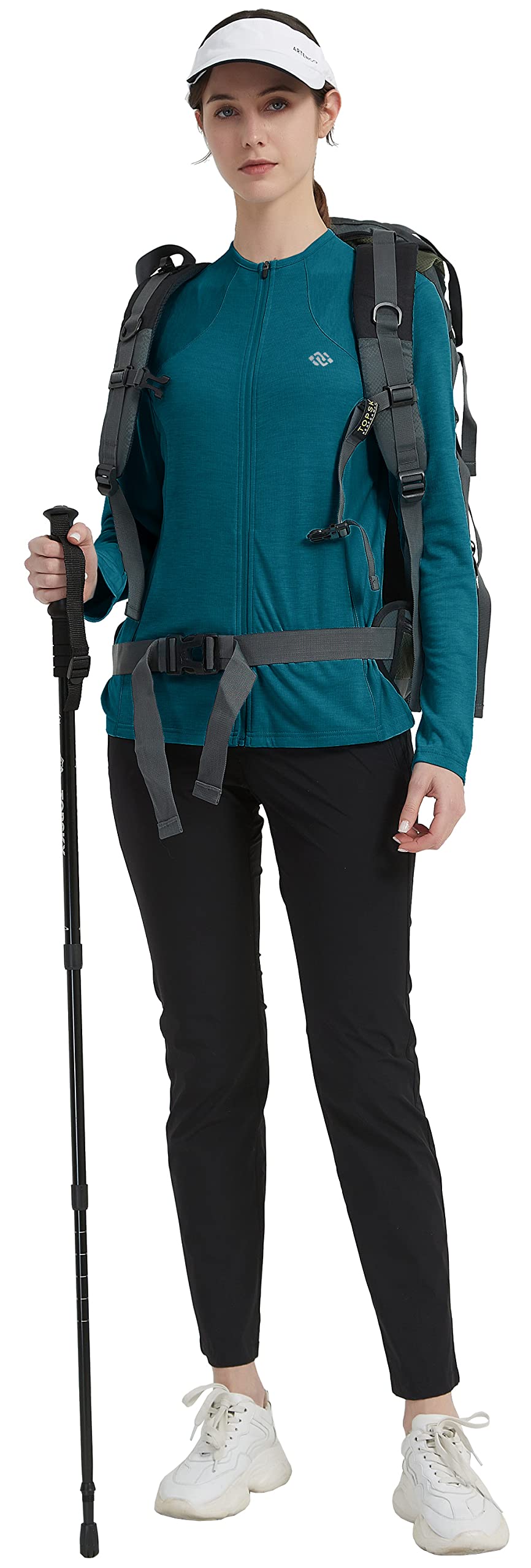 MoFiz Lightweight Workout Jacket with Long Sleeved UV Protection for Outdoor Ocean Blue 2XL