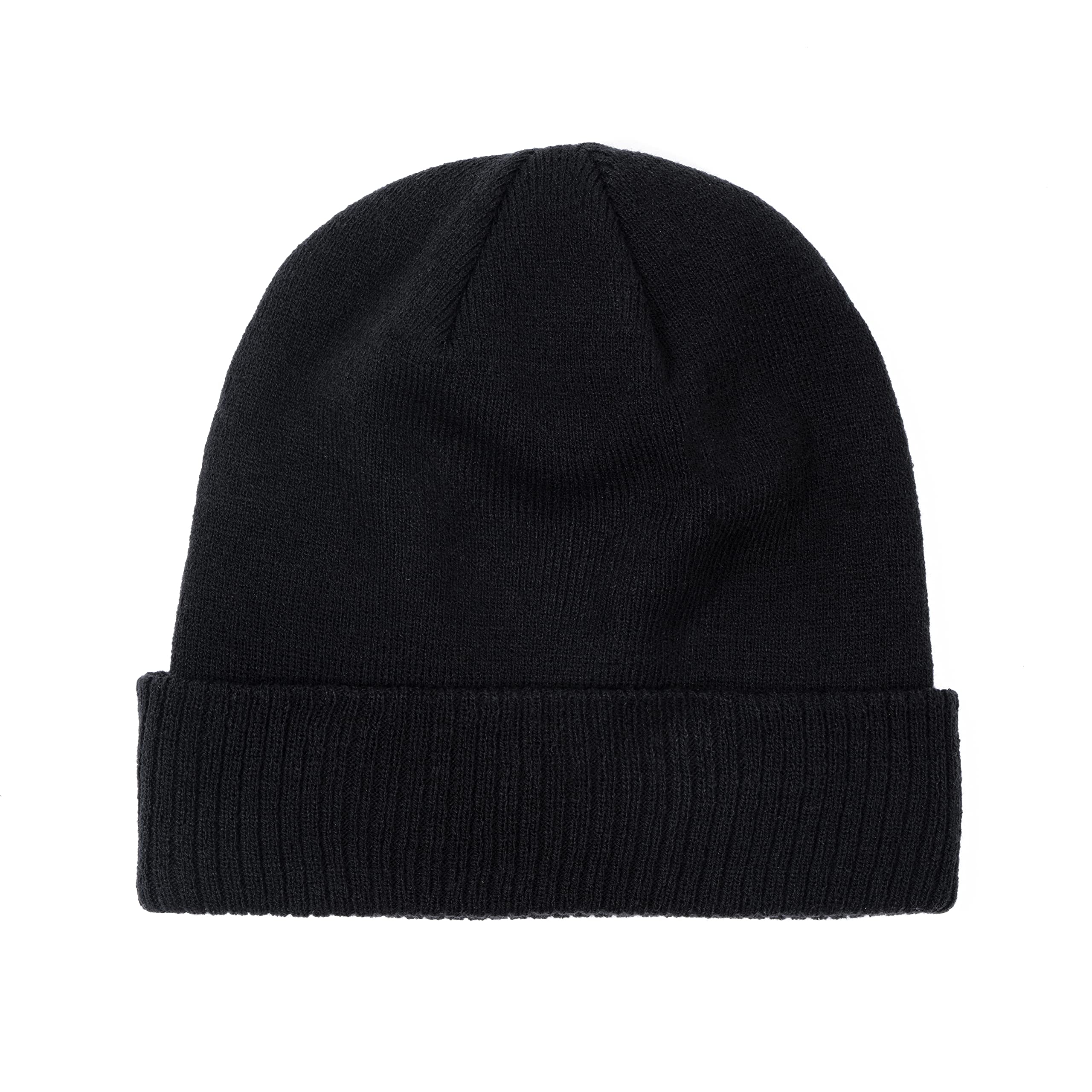 Silk Reine Mulberry Silk Lined Beanie (Unisex) – Black Knitted Hat with Pure Silk Lining – Warm – Soft & Slouchy/Suitable for All Seasons – Giftable Beanie for Men & Women