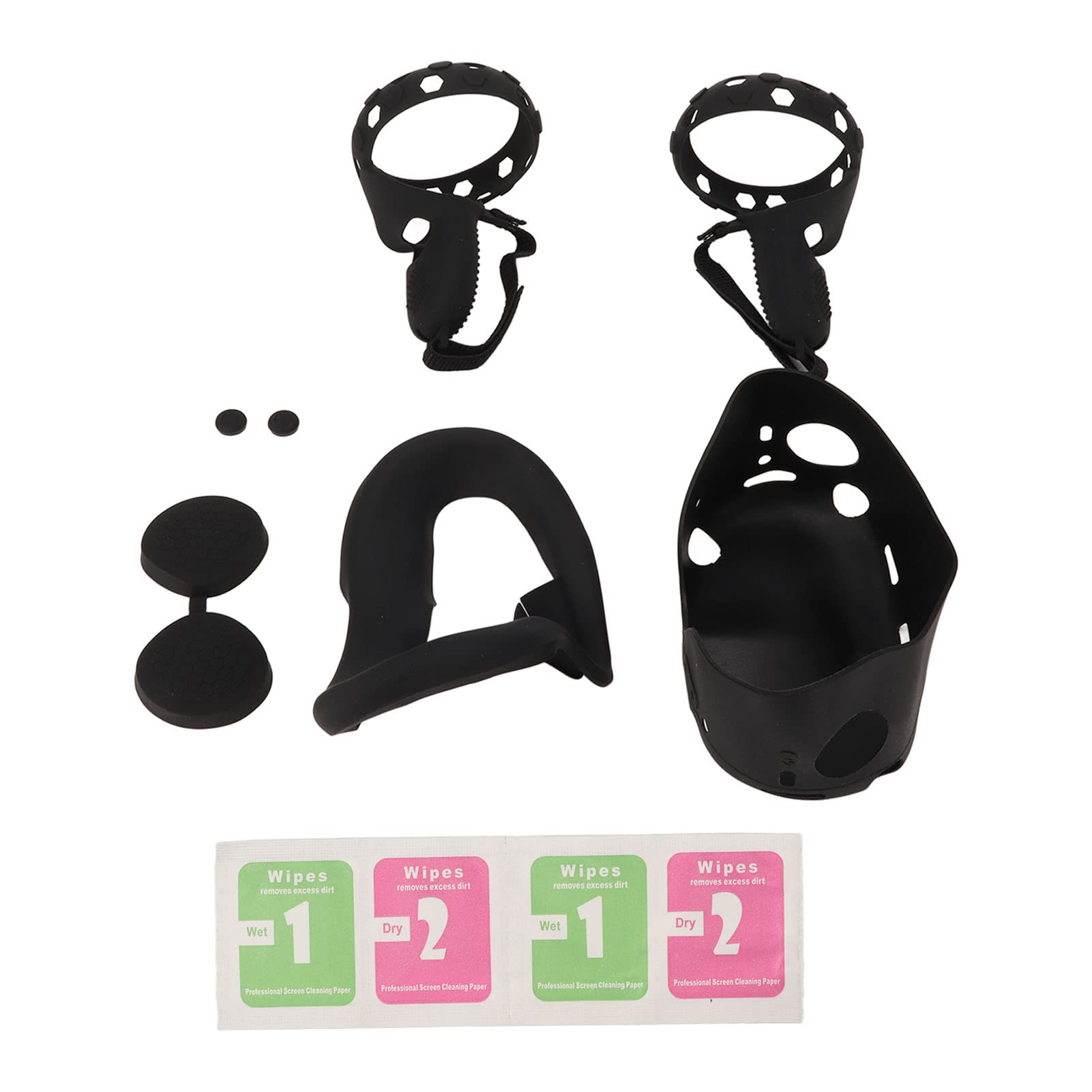 Silicone Cover Set for Quest 2, VR Silicone Grips Face Cover Lens Protective Cover VR Shell Cover Set, Non Slip Design, for Quest 2 Replacement Accessories