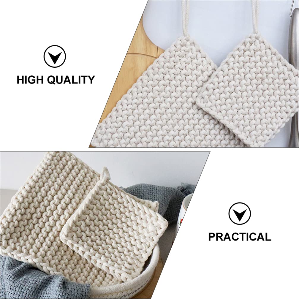 OSALADI Japanese Pot Holders Crochet Woven Hot Dishes Pans Mat Weave Cotton Trivets for Hot Dishes Hot Pot Holders ( 19CM )