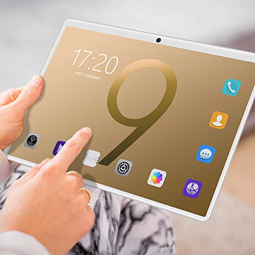 Tablet Android All-New Fire, 10.1-inch Ultra-Thin IPS HD Display Tablets PC, 10 Core Processor, 1GB +16GB, Dual Camera Smart Tablet, Voice Call WiFi Blue-Tooth Tablet Gift for Kids & Friends (Gold)