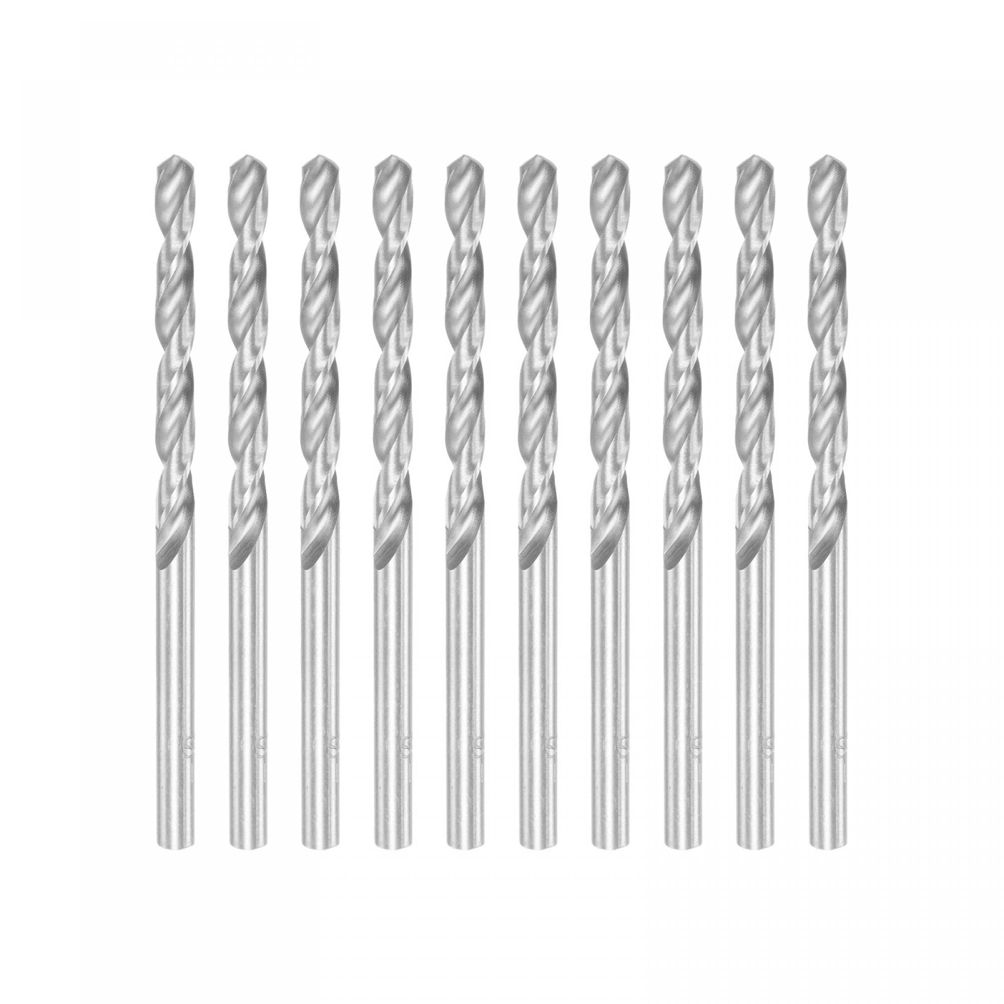 uxcell 10 Pcs 4.1mm HSS(High Speed Steel) W6542 Micro Drill Bits, Fully Ground Jobber 75mm Length Drill Bit for Mild Steel Copper Aluminum