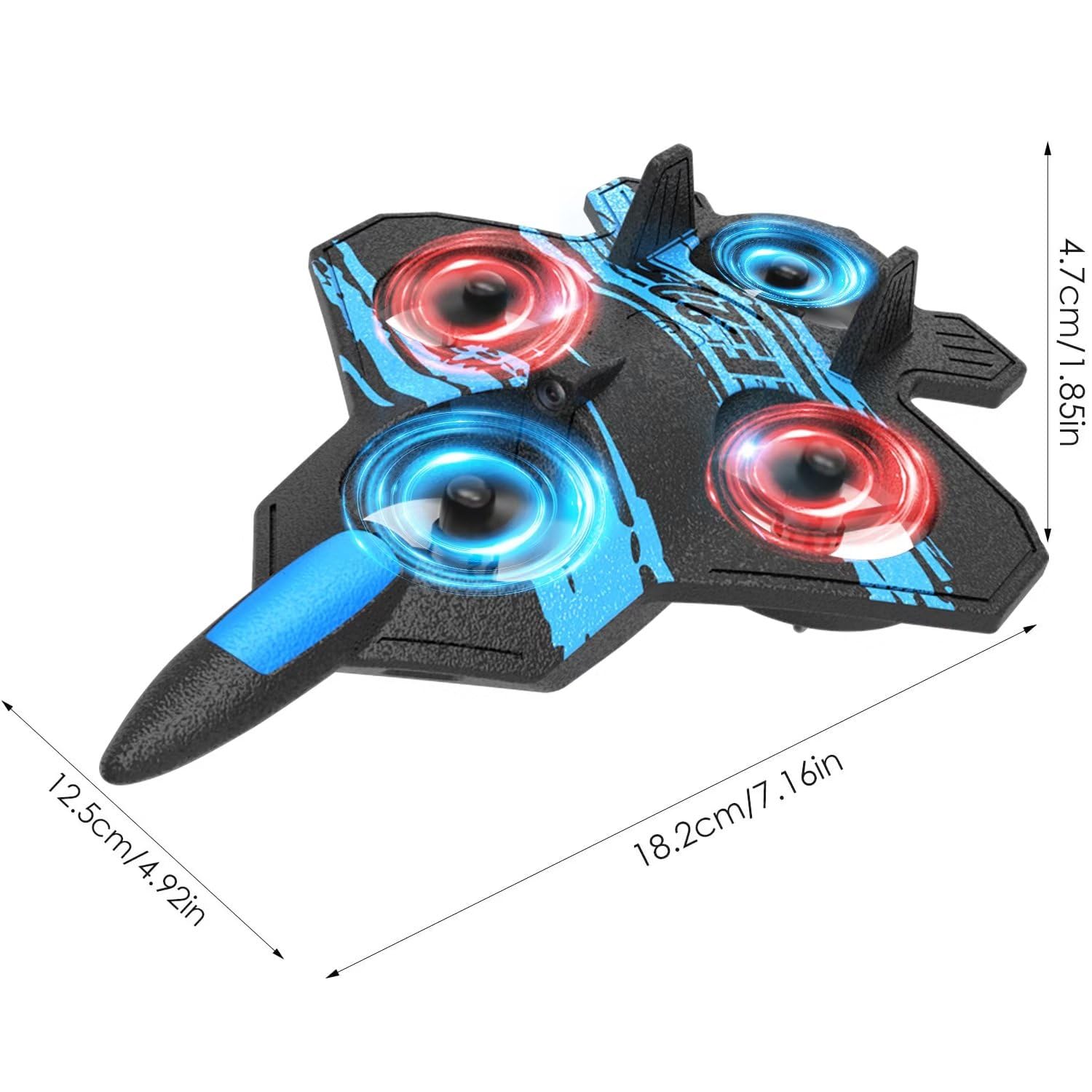 Leencum RC AirPlane Drone, Remote Control Airplane Quadcopter Helicopter with Auto Hovering,3D Flips,3 Speed Modes,long Flight Distance Flying Time Blue