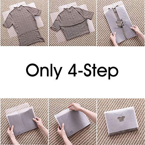 MEIC Translucent Folding Board Closet Organizer Durable Plastic Laundry folders for T-Shirt/Shirt/Skirt (20-Pcs)
