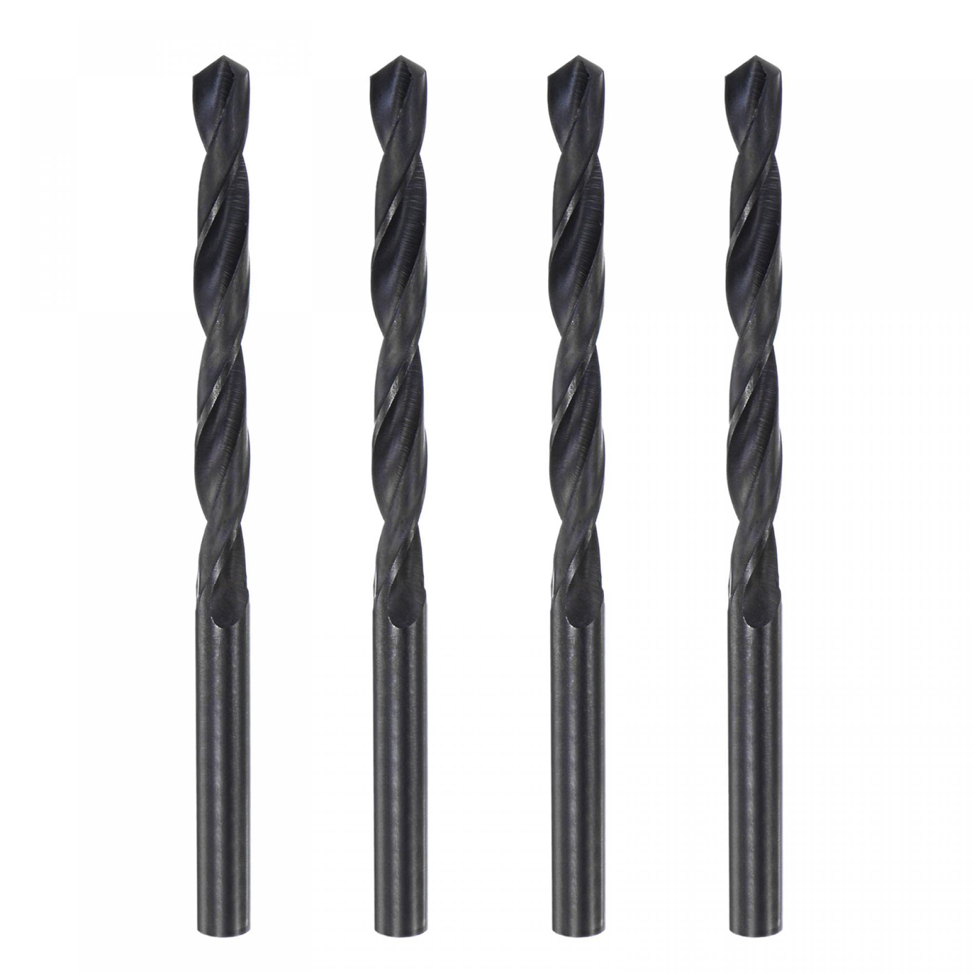 uxcell 6542 High Speed Steel Straight Shank Twist Jobber Drill Bit, Fully Ground Black Oxide Drill Bits 6.8mm Drill Diameter 110mm Total Length 4 Pcs