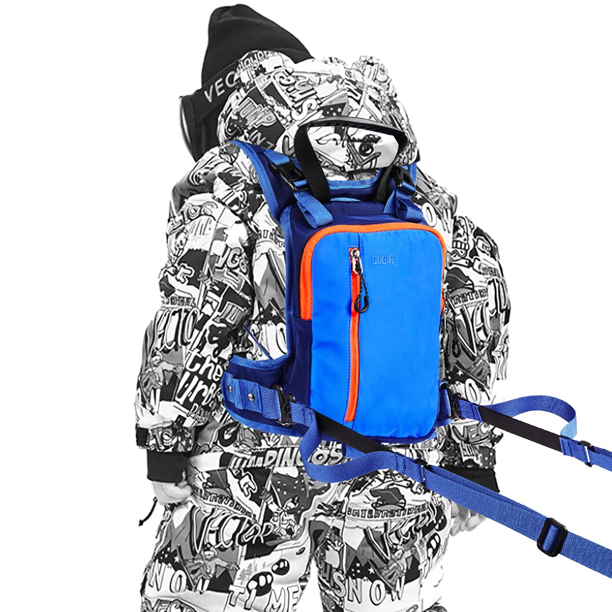 Ski and Snowboard Harness Trainer Backpack for Kids: Learn to Ski Safely and Teach Your Child The Speed Control of Blue