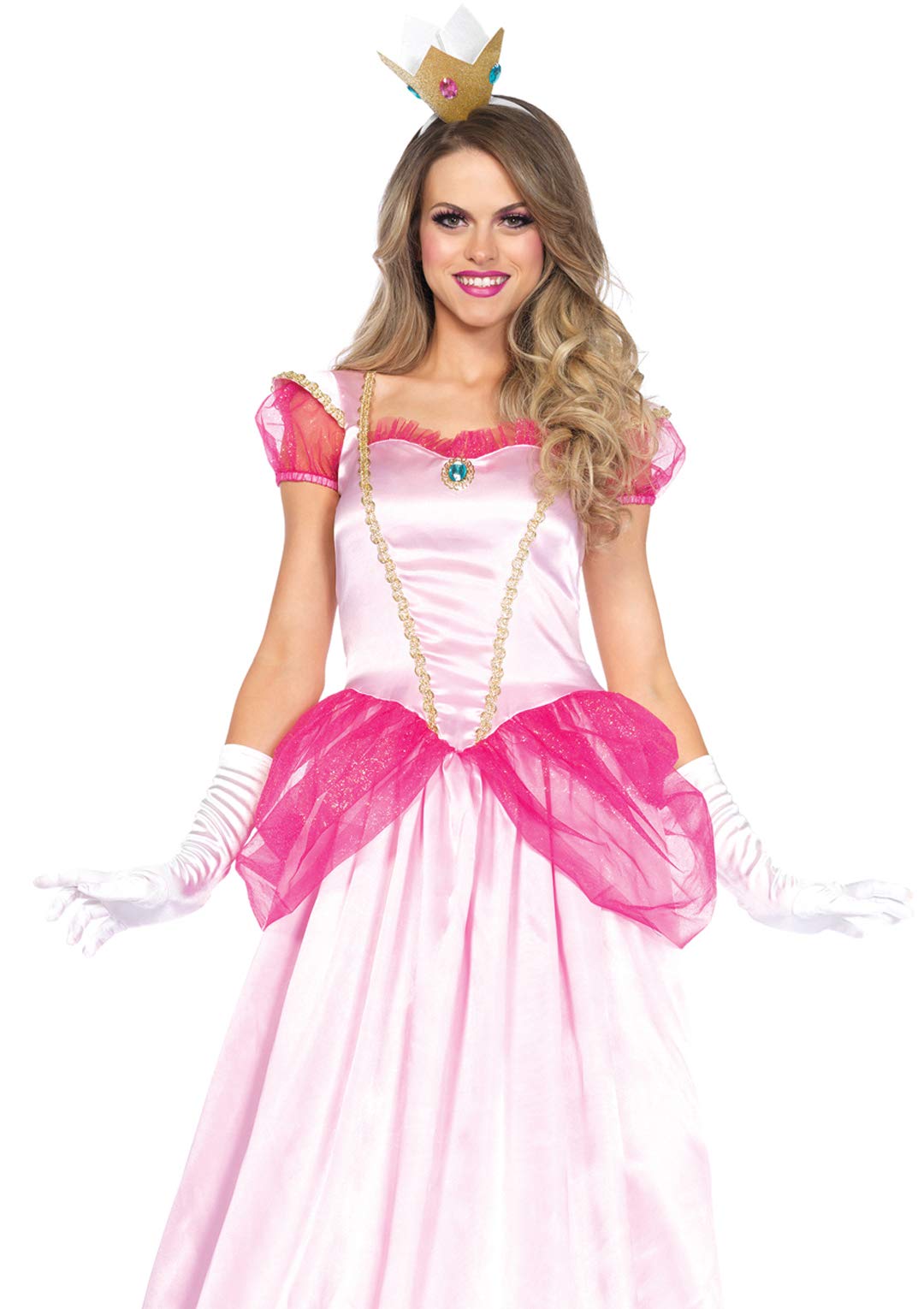 Leg Avenue 2 Piece Classic Pink Princess Full Length Ball Gown Costume Set with Gloves for Women, X-Large