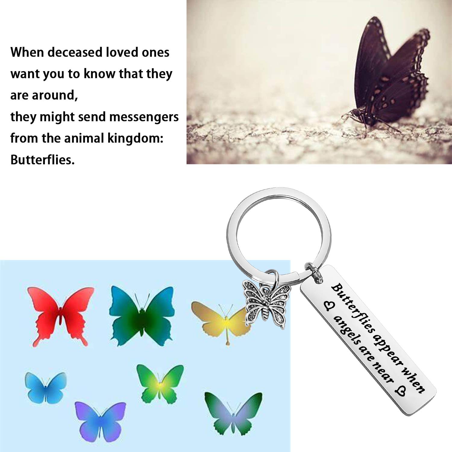 MAOFAED Butterfly Gift Butterfly Memorial Gift Butterfly Lover Gift Butterflies Appear When Angels are Near