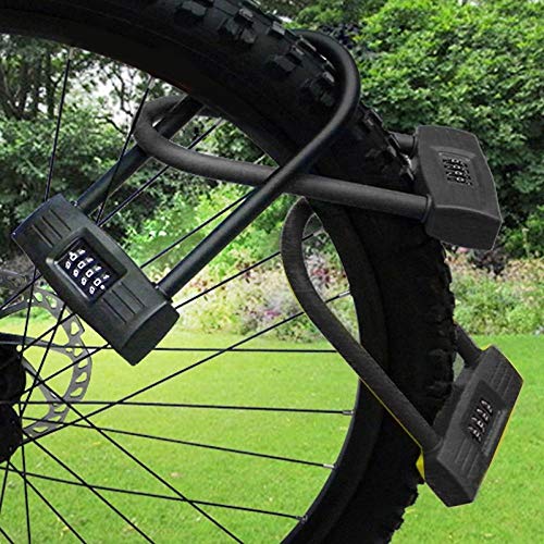 RUKDA Bicycle Lock Bicycles U Lock Heavy Duty Anti-Theft Bike Combination Lock Combo Gate Lock for Bike Scooter Motorcycles Bike Lock