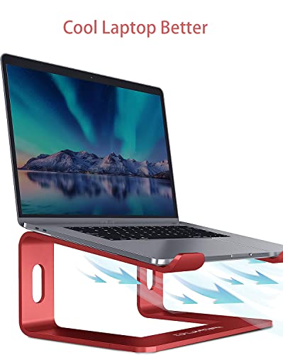 Laptop Stand for Desk Aluminum Computer Stand for Laptop Riser Holder Notebook Stand Compatible with MacBook Air Pro, Dell, HP, Lenovo Samsung, Alienware All Laptops 11-17.3β (Red)