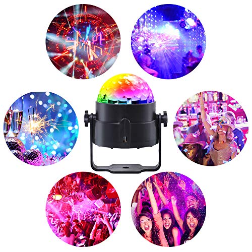 LUNSY Sound Activated Party Lights with Remote Control Dj Lighting RGB Disco Ball Light, Strobe Lamp 7 Modes Stage Par Light for Home Room Dance Parties Bar Xmas Wedding - 4 Pack