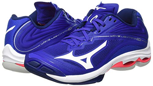 Mizuno Unisex Wave Lightning Z6 Volleyball Shoe, Reflexbluec Wht Diva Pink, 10.5 US Men