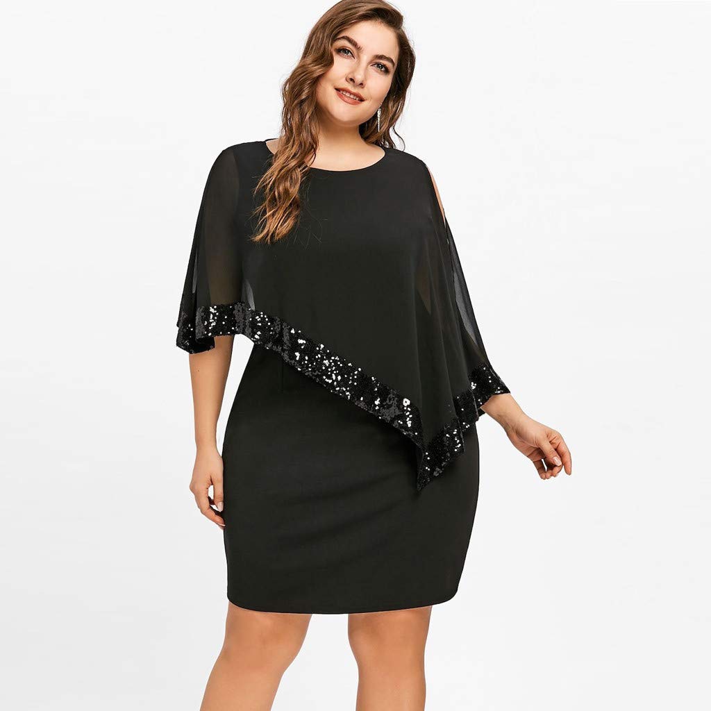 Mikilon Plus Size S-5XL Cold Shoulder Mini Dress for Women Sexy Shawl O Neck Bodycon Purple