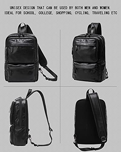 Shaelyka Water-Resistant Black Sling Bag for Men and Women with Soft Microfiber Leather, Brown