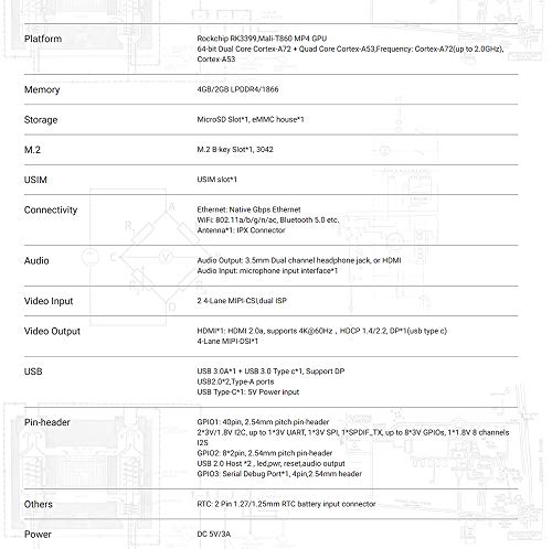 Leez P710 ARM-Based AI+IOT Single Board Computer with Android 9.0 Hexa-core Soc 4GB RAM 16GB eMMC Storage Support 4K HD Display & GB Bluetooth 5.0