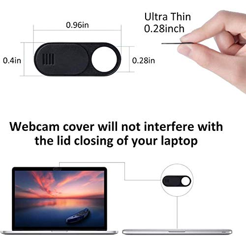 UNNIC , 12-Pack Ultra Thin Design Web Camera Cover for Laptop, PC, Computer, Pro- Black