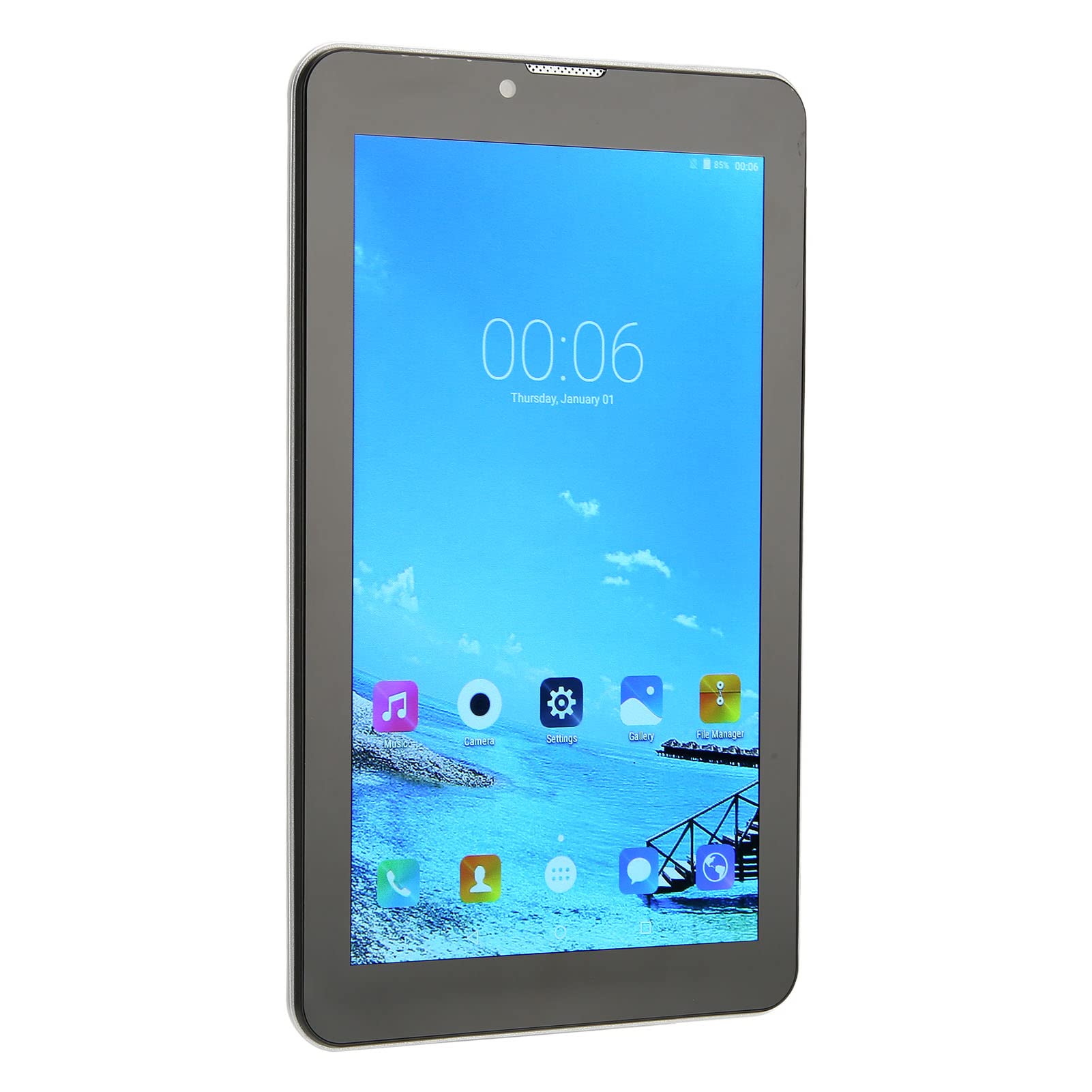 Tablet PC, 5MP Front 8MP Rear 7in Tablet for 10 US Plug 100‑240V 2.4G 5G Dual Band WiFi MT6592 8 Core CPU for Working (Black)