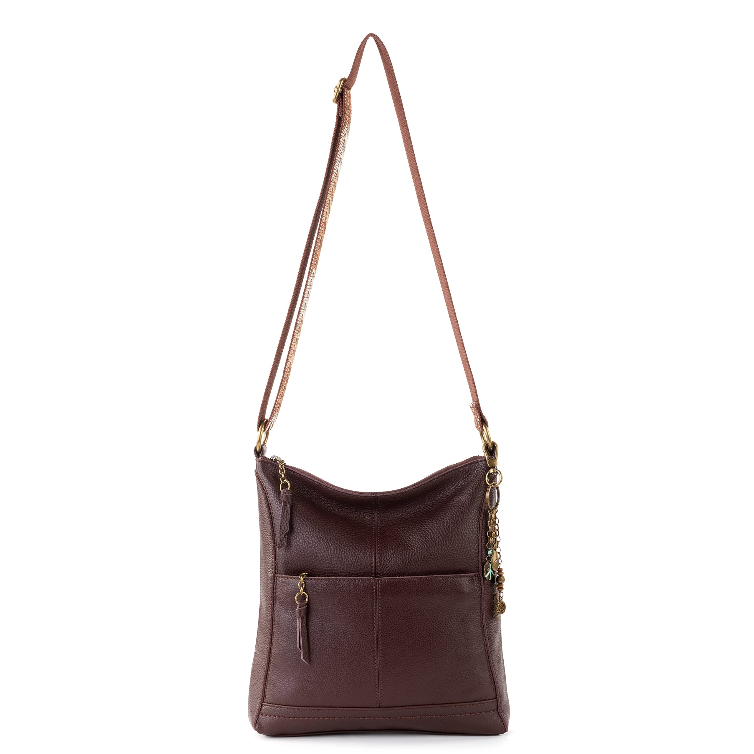 The Sak Lucia Crossbody Bag in Leather, Convertible Purse with Adjustable Strap, Mahogany