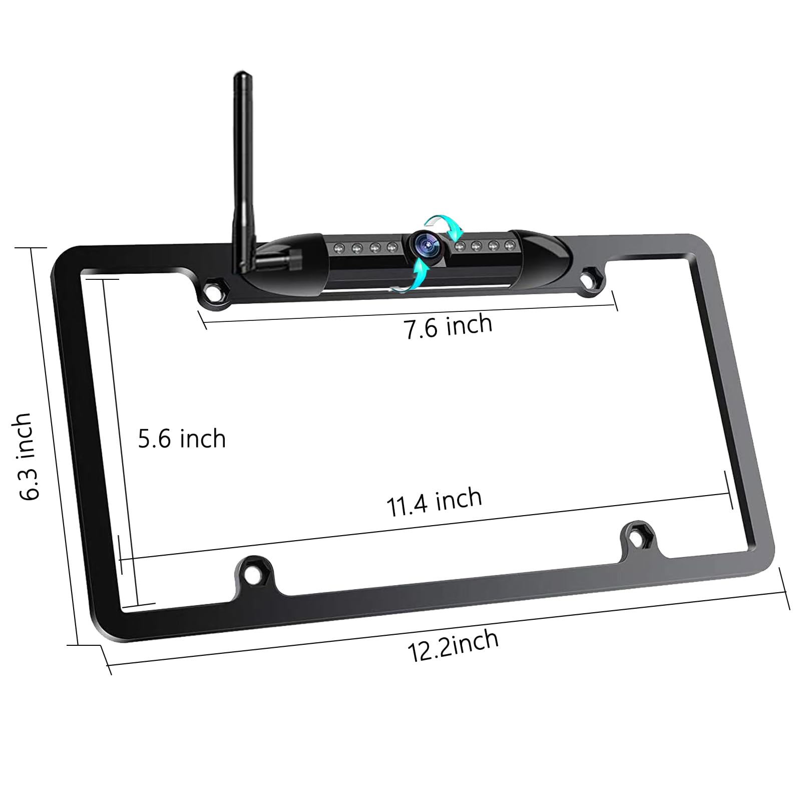 License Plate Wireless Backup Camera, 2.4Ghz WiFi Rear View Camera, LASTBUS 170° View Angle Universal IP69 Waterproof Car Camera for Car Truck SUV Pickup Trailer Van Camper