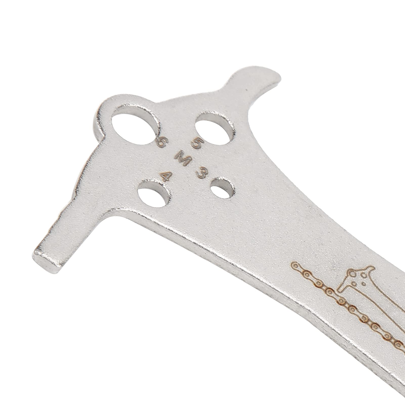 Silver 3 in 1 Mountain Bike Chain Measuring Ruler Road Bike Chain Wear Measuring Tool Durable and Burr Free