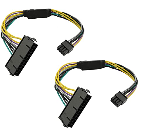 Longdex 11 Inch 24-Pin to 8-Pin 18AWG ATX PSU Power Supply Adapter Cable for Motherboards