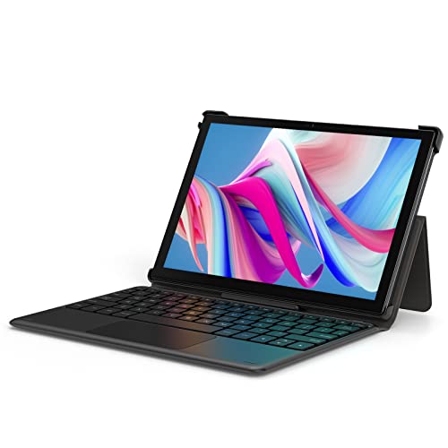 Tablet with Keyboard, 10.1" Octa-Core, Android 10 Tablet Google GMS Certified,4GB RAM, 128GB Storage, 1920x1200 FHD Display, 60Hz Screen Rate, 13MP Rear Camera,5G WiFi, Bluetooth5.0, LMNBBS, Black