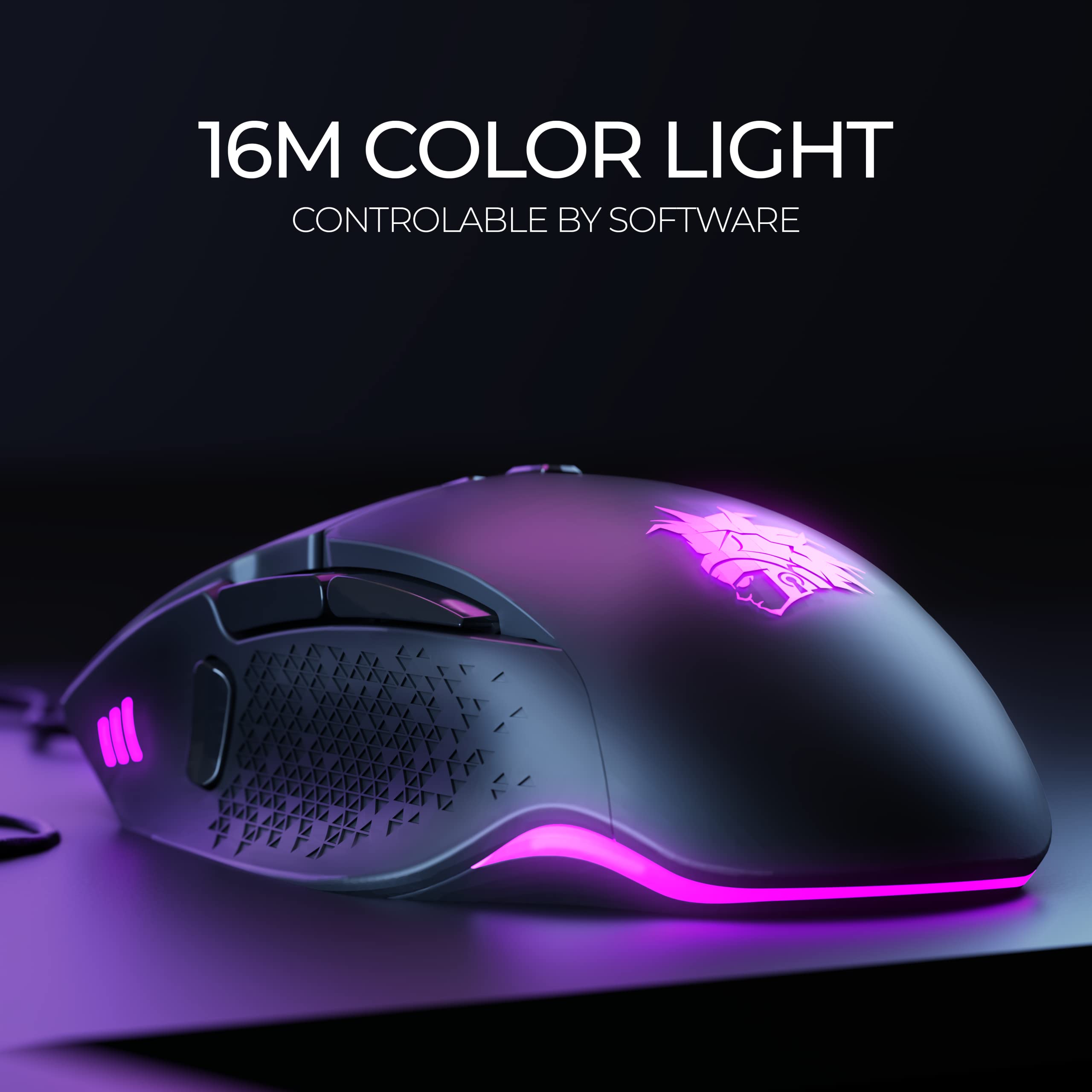 PILAS Choy-J, Wired gamign mause, 8 costizable Buttons, RGB ligthing, Ergonomic Design, High Speed transmition