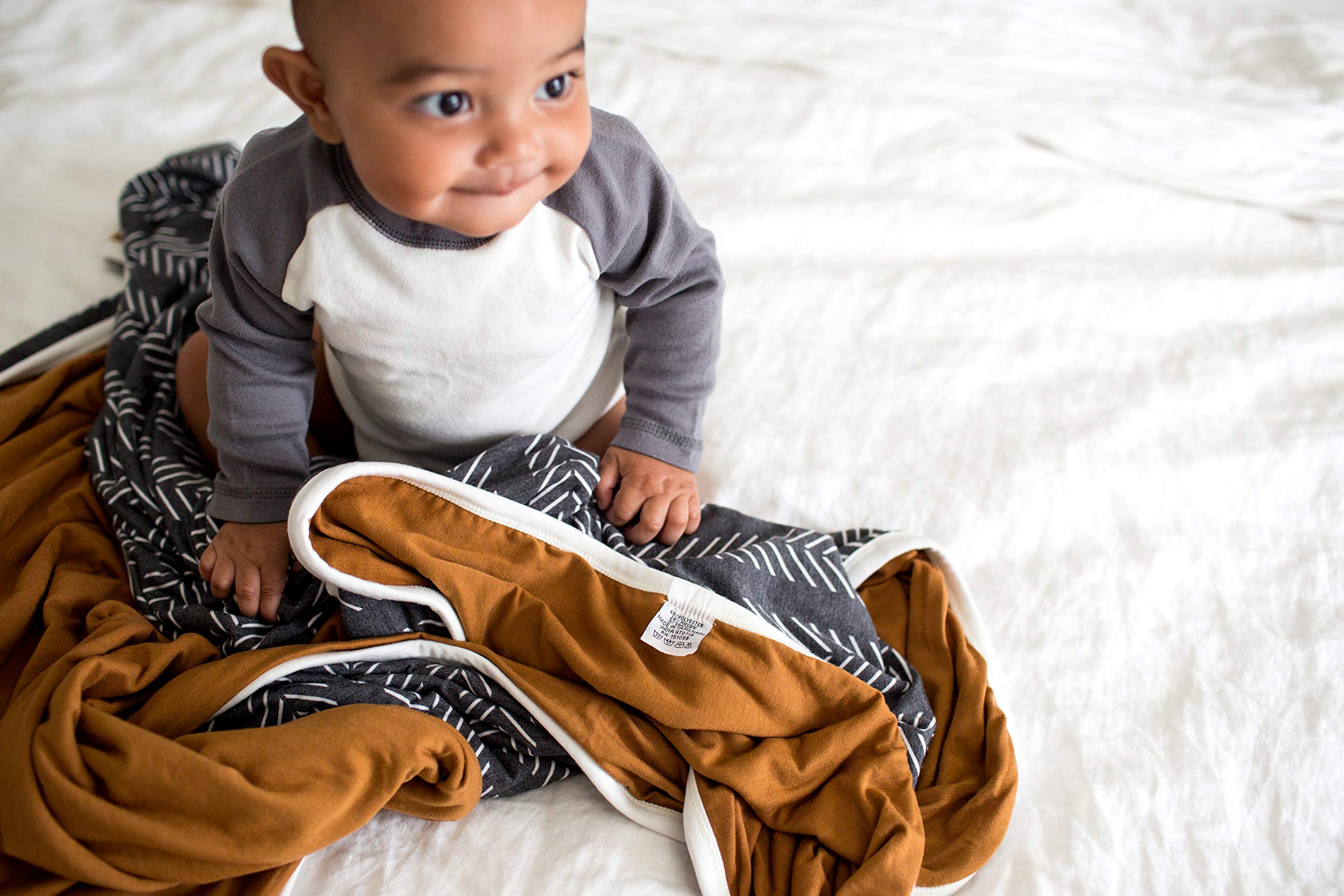 Large Premium Knit Baby 3 Layer Stretchy Quilt Blanket Canyon by Copper Pearl