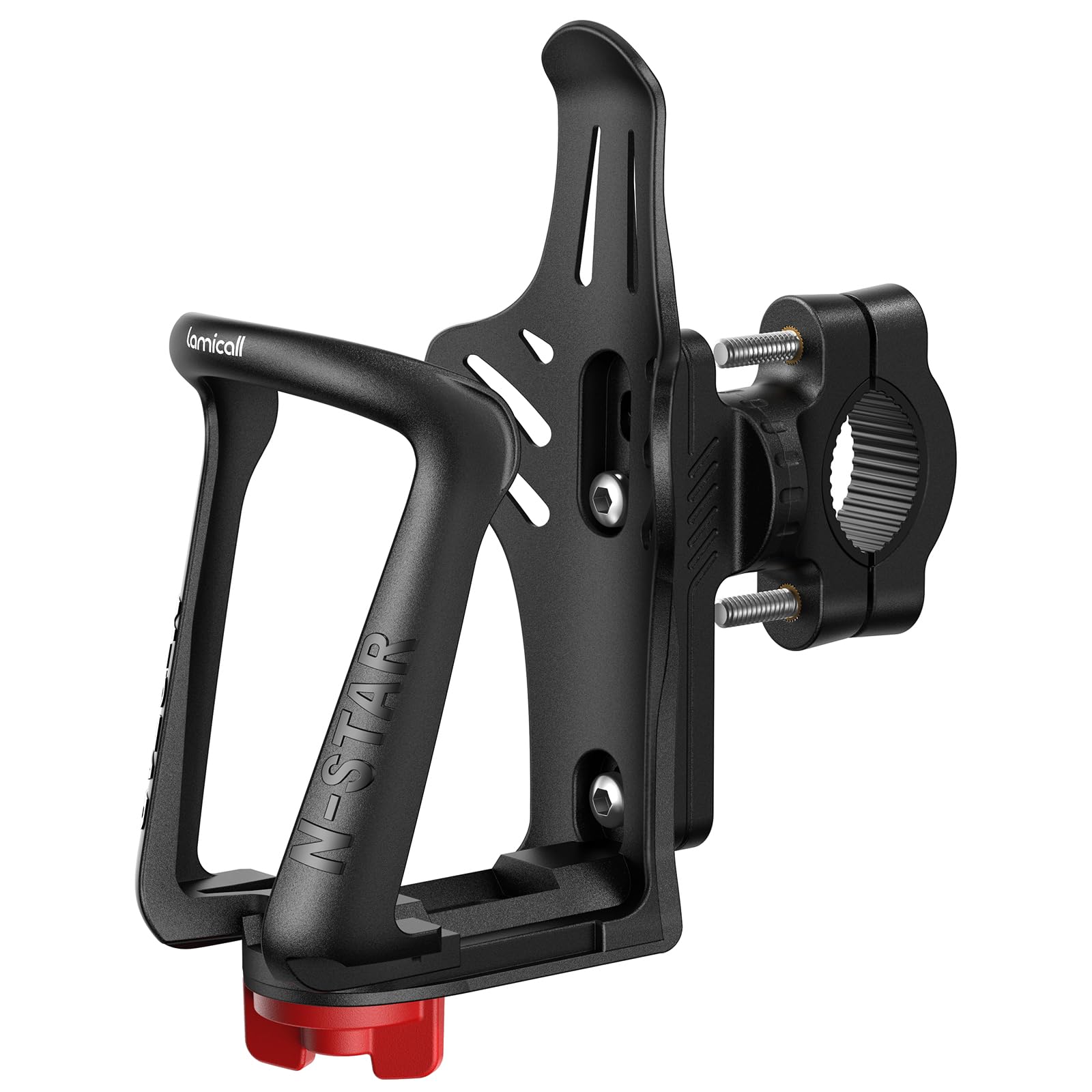 Lamicall Bike Water Bottle Holder - [Bottle Size Adjustable] [for Handlebar & Frame] Motorcycle Cup Holder, Bicycle Water Cage with Screw Tool, Durable Bike Drink Holder for 1.8-2.8" Bottles
