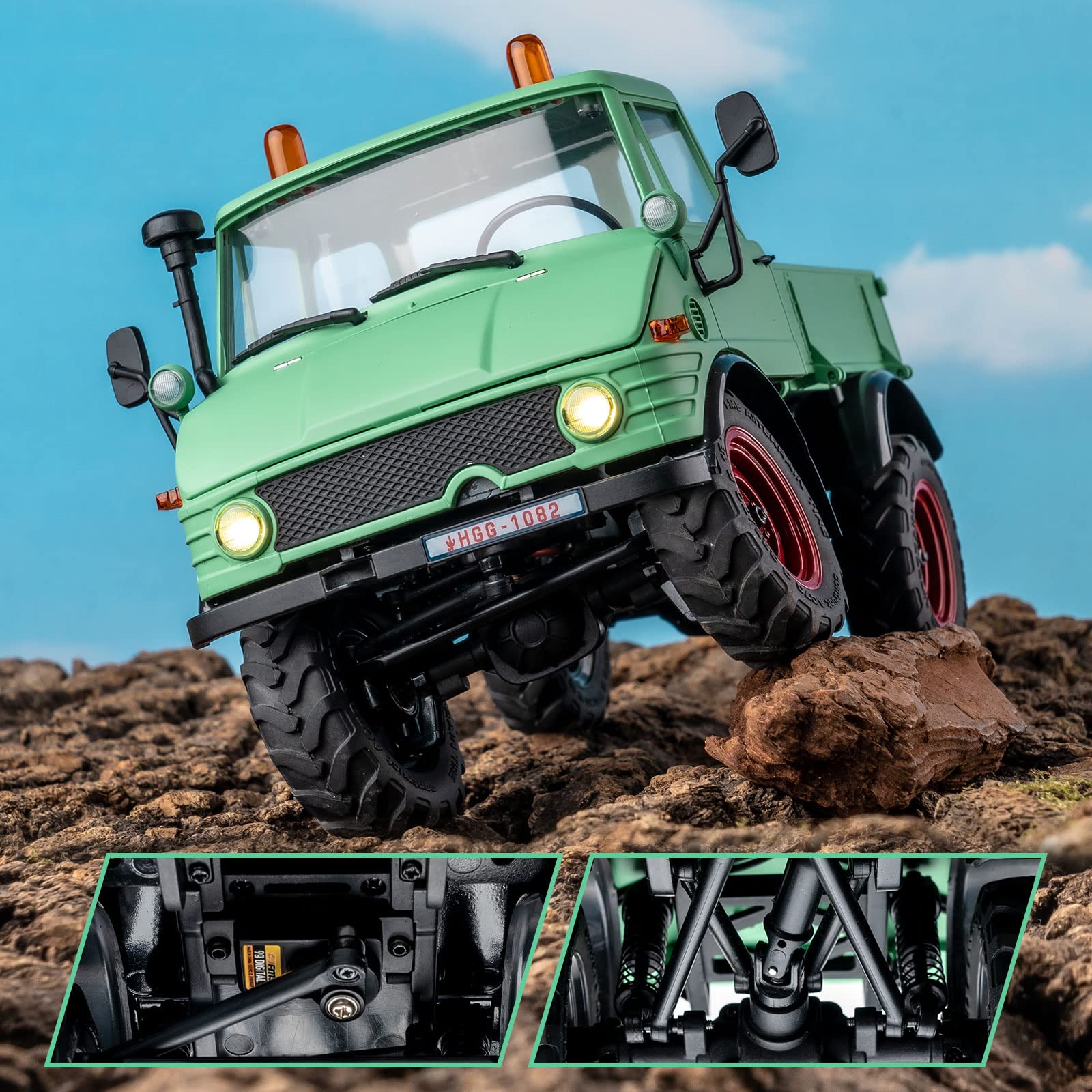 Rochobby BEEZRC x 1/18 RC Crawler Mogrich RTR 3-Ch 2.4GHz RC Off-Road 4WD Hobby RC Car RC Tuck with LED Lights Transmitter Battery USB Charger for Adultsā¦
