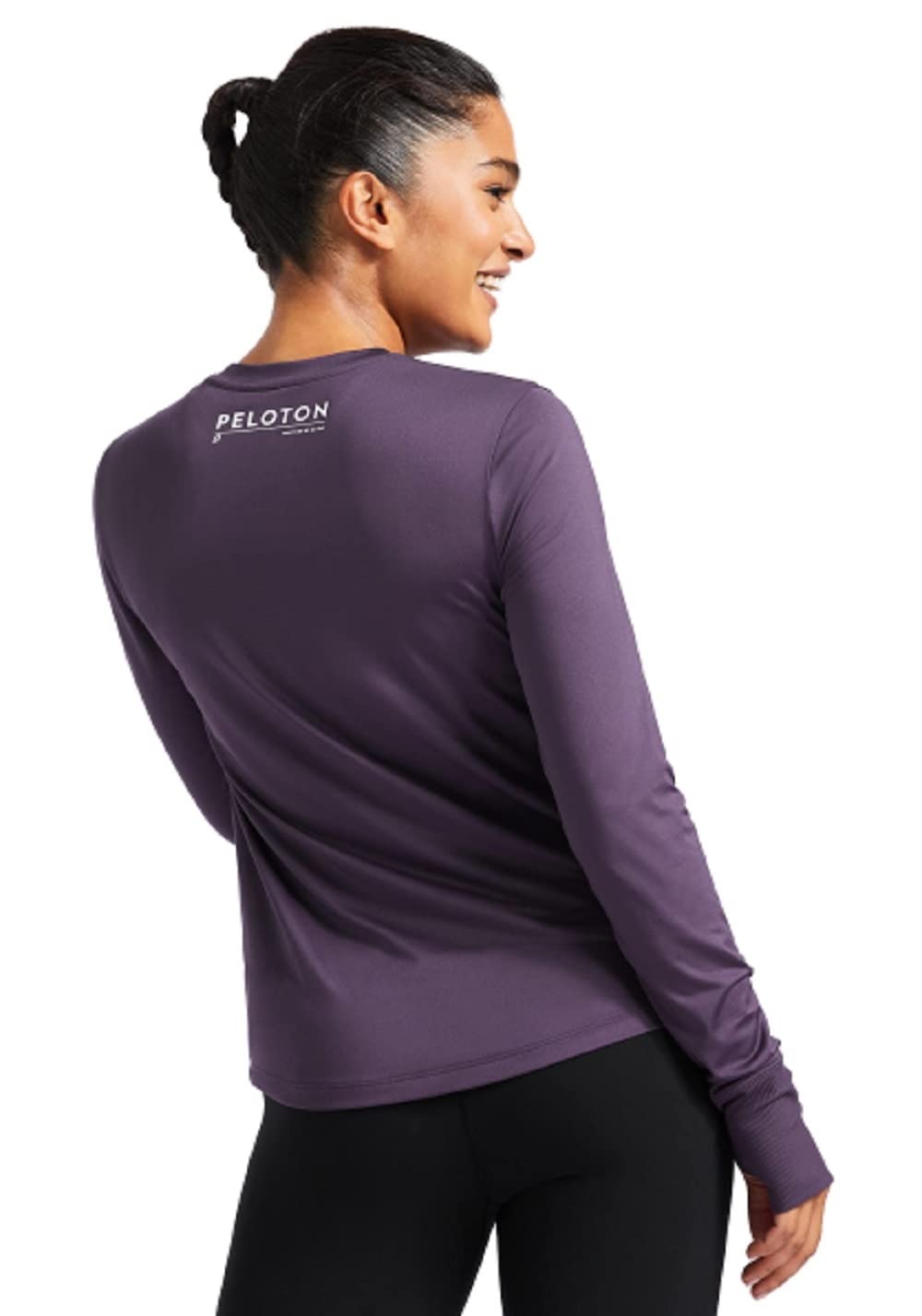 Peloton womens Warm Up Long Sleeve T Shirt, Purple, Large US