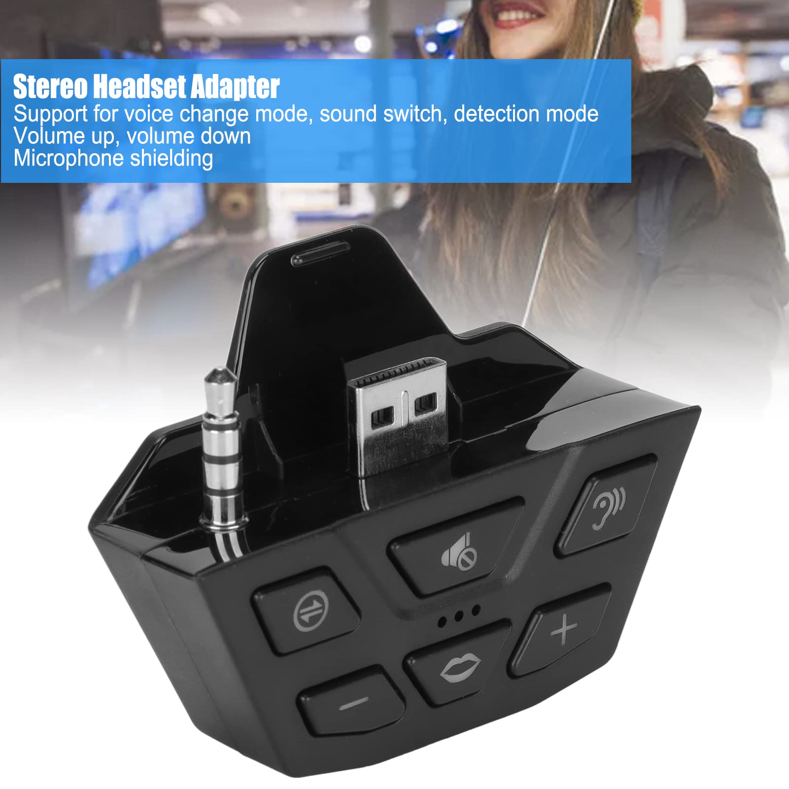 Stereo Headset Adapter, for Xbox One Xbox Series X Controller, with 3.5mm Headphone Jack, Professional Gamepad Headphone Converter, Plug and Play