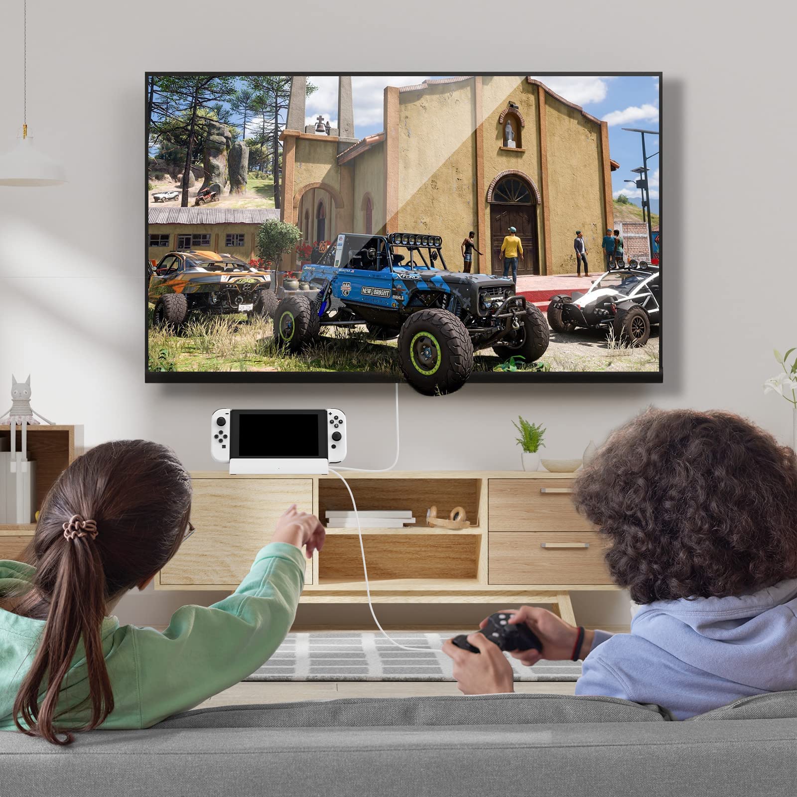RuntoGOL TV Docking Station for Switch,Portable Switch OLED Charger Stand Support 4K HDMI Output, Replacement for Official Nintendo Switch Base,Switch Dock with HDMI and 3 USB Ports
