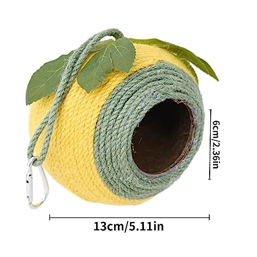 LIETEX Coconut Shell for Parrot | Coconut House for Birds | Portable Hamster Hanging House, Cave Breeding Parakeets Natural Coconut for Parrots, Conures, Sparrows, Cockatiels
