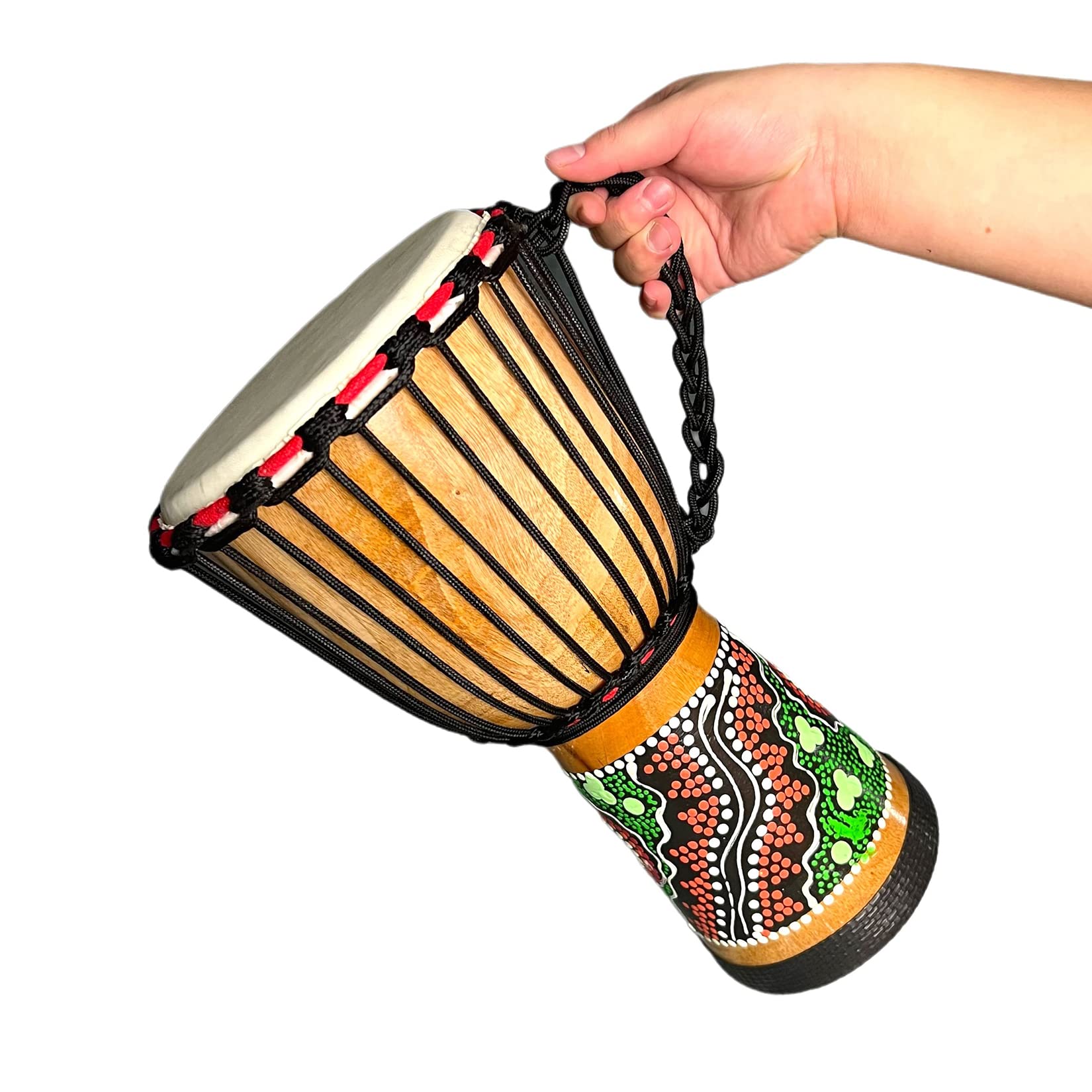 RUOSWTE 8-inch Djembe Drum,Djembe,Percussion Music Bongo, West African Style( Log painting)