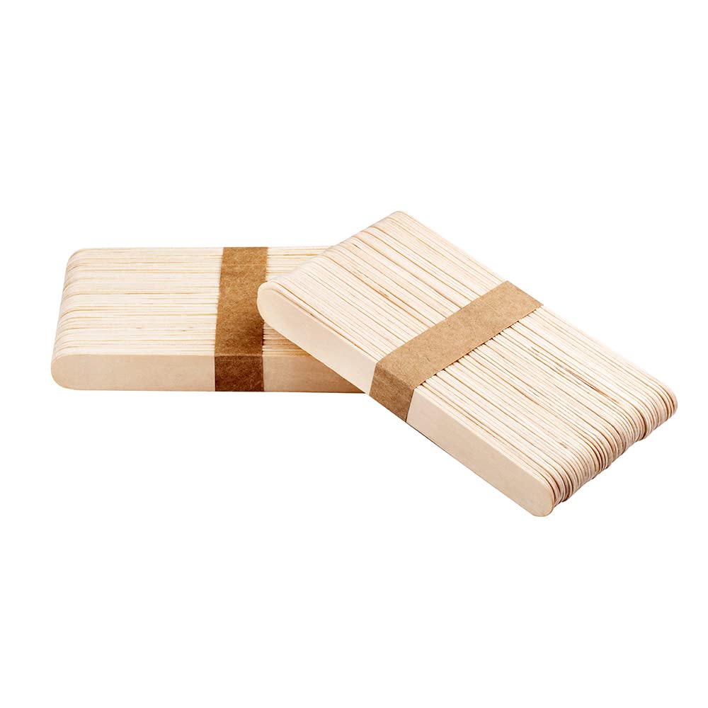 SILMII Wax Sticks Hair Removal Wood Waxing Craft Sticks Spatulas Applicators Durable Sticks Popsicle Stick for DIY (50PCS)