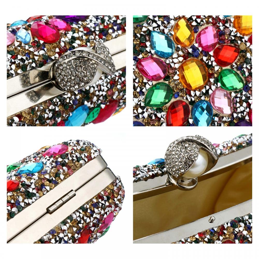 Rhinestone Purse For Women, Evening Handbags Clutch Purses For Wedding and Cocktail Party (Gold)