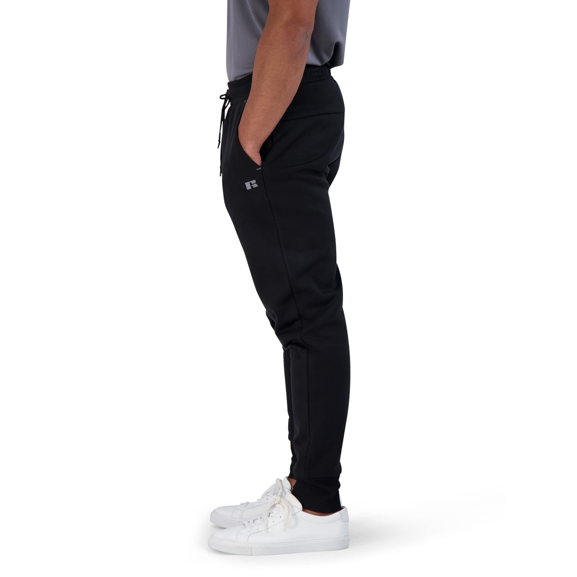 Russell Athletic Mens Club Court Jogger Pants, Black, L