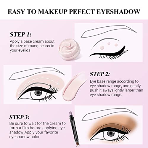 LUXAZA Eyeshadow Primer,Eye primer&Eyeliner Primer,Cream Matte Eye Shadow Primer On Base.Makeup Looks - Lasts All Day-0.35 oz