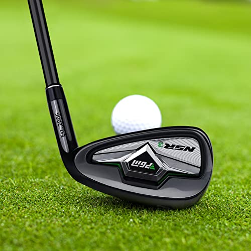 PGM Golf Clubs NSR III Golf Iron Thru Gap Wedge with Graphite Shafts for Right-Handed Golfers - S/R Flex (S FLEX-#7-0)
