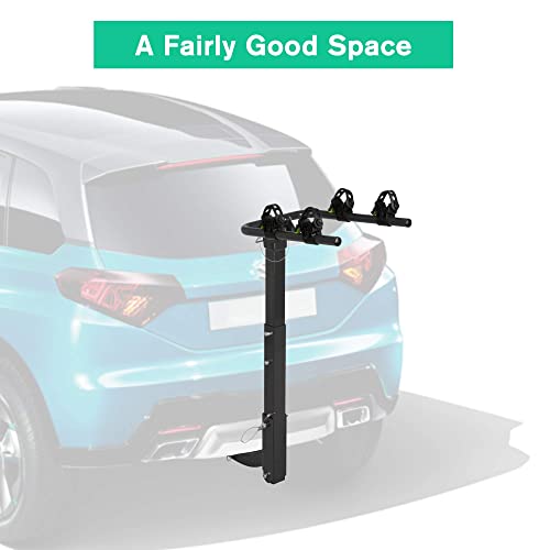 LUCKYERMORE Bike Rack Hitch Bike Rack for SUV with Adjustable&Foldable Steel Frame, Car Bike Racks for 2 Bikes Bike Carrier Hitch Mount with 2-inch Receiver