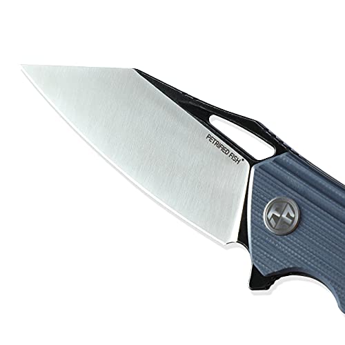 Petrified fish PF929 folding knife black red G10 handle D2 steel blade ball bearing outdoor camping hunting EDC tool knives (RW)