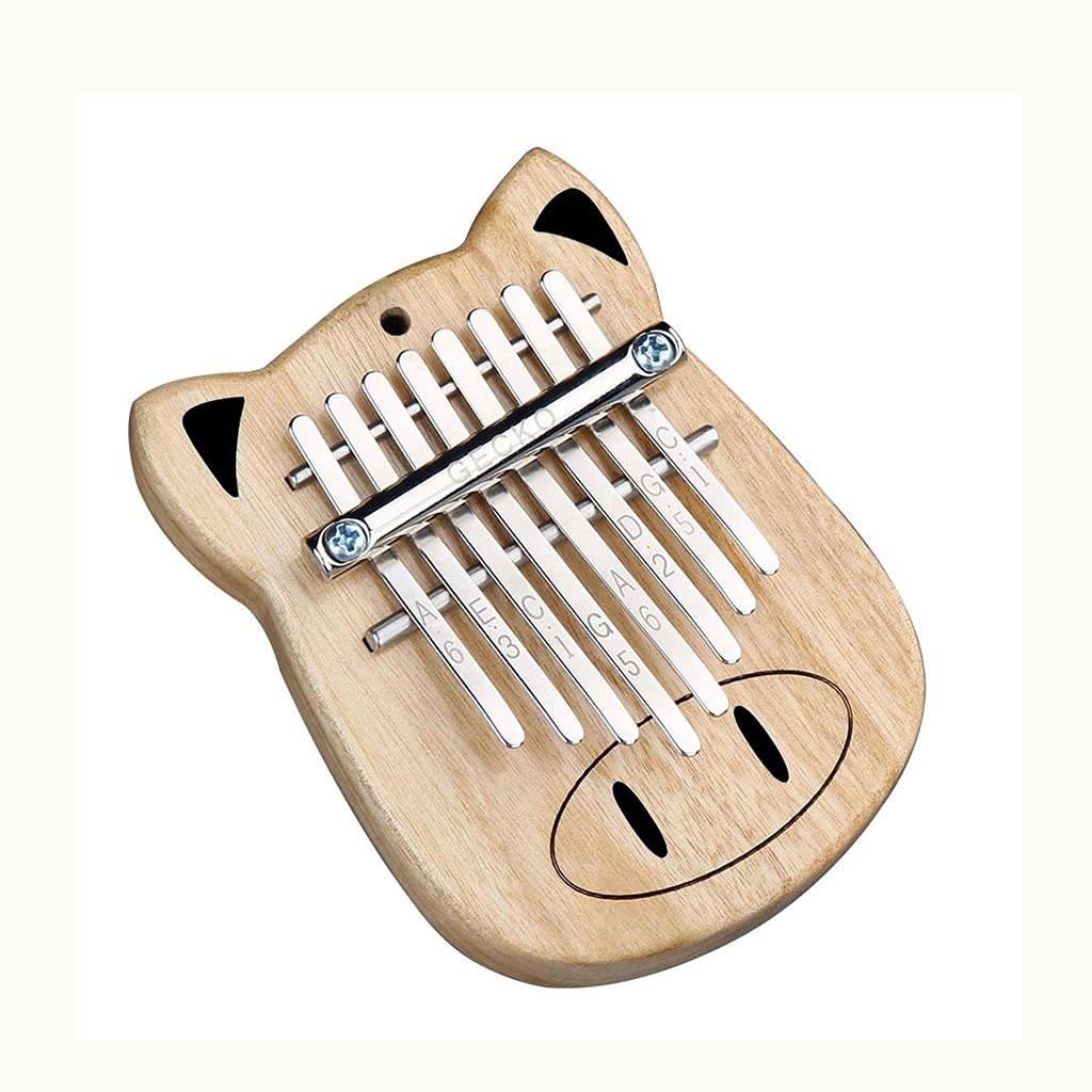 SDGH 8 Key Thumb Piano Full Veneer Camphor Wooden Keyboard Percussion Instrument Music Gift for Beginner