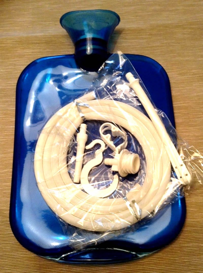 KX MEDICAL 2 Qt. Combination Enema Bag / Douche System w/ Water Bottle Fountain Cleansing