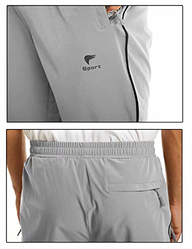 MAGCOMSEN Mens Joggers Sweatpants Zipper Pockets Quick Dry Summer Hiking Pants Open Bottom Lightweight Yoga Pants Gym Pants Running Pants Workout Pants