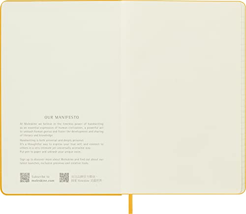 Moleskine Classic Notebook, Hard Cover, Large (5" x 8.25") Ruled/Lined, Orange Yellow (Silk), 240 Pages