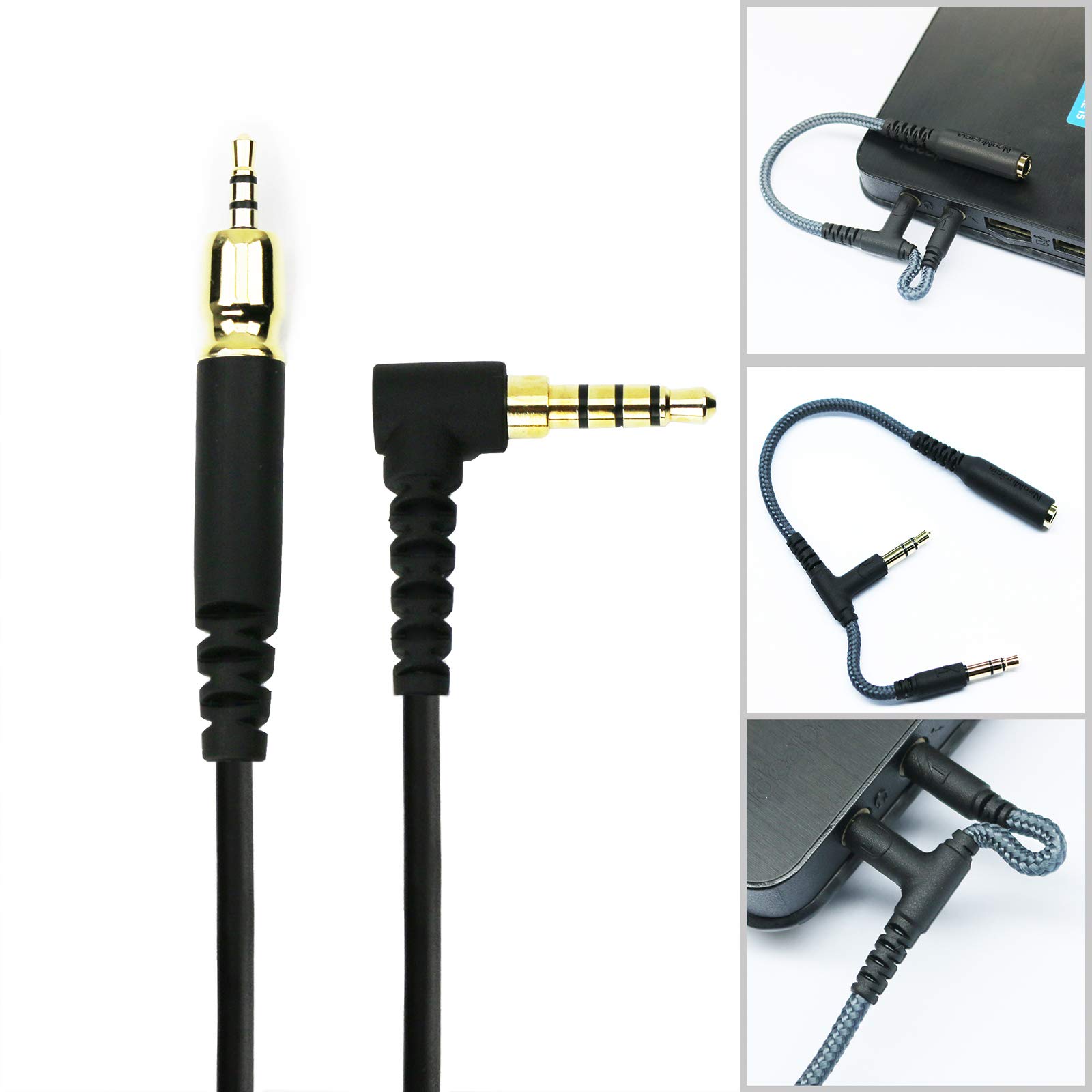 NewFantasia Replacement Audio Cable Compatible with Sennheiser Game ONE, Game Zero, PC 373D, GSP 350, GSP 500, GSP 600 Gaming Headsets 1.3m/4.3ft